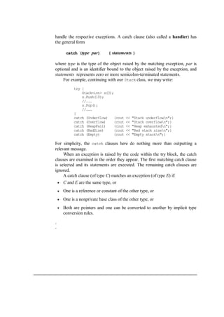 EXCEPTION HANDLING in C++ | PDF