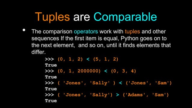 Python Programming Sequence Datatypes Tuples Ppt