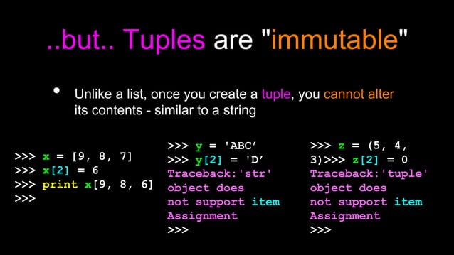 Python Programming Sequence Datatypes Tuples Ppt