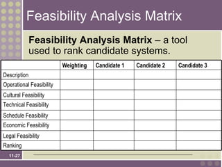 Feasibility Analysis Matrix