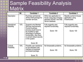 Feasibility Analysis Matrix