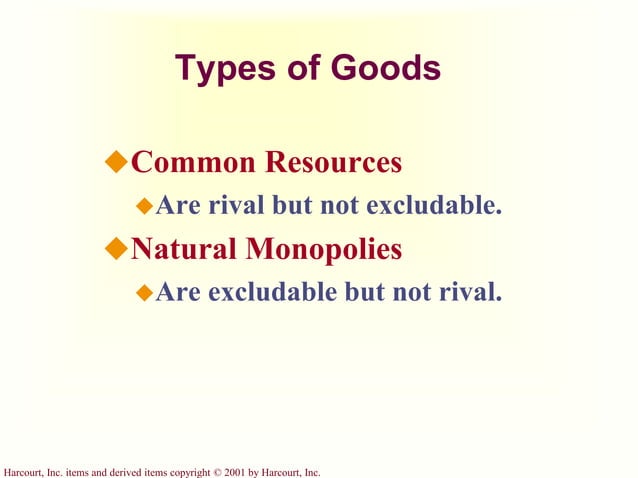 Public Goods and Common Resources | PPT | Economy | Business and Finance
