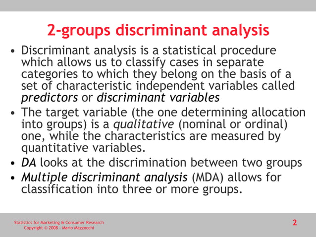Discriminant analysis tehnik analisa Statistika Chap11.ppt