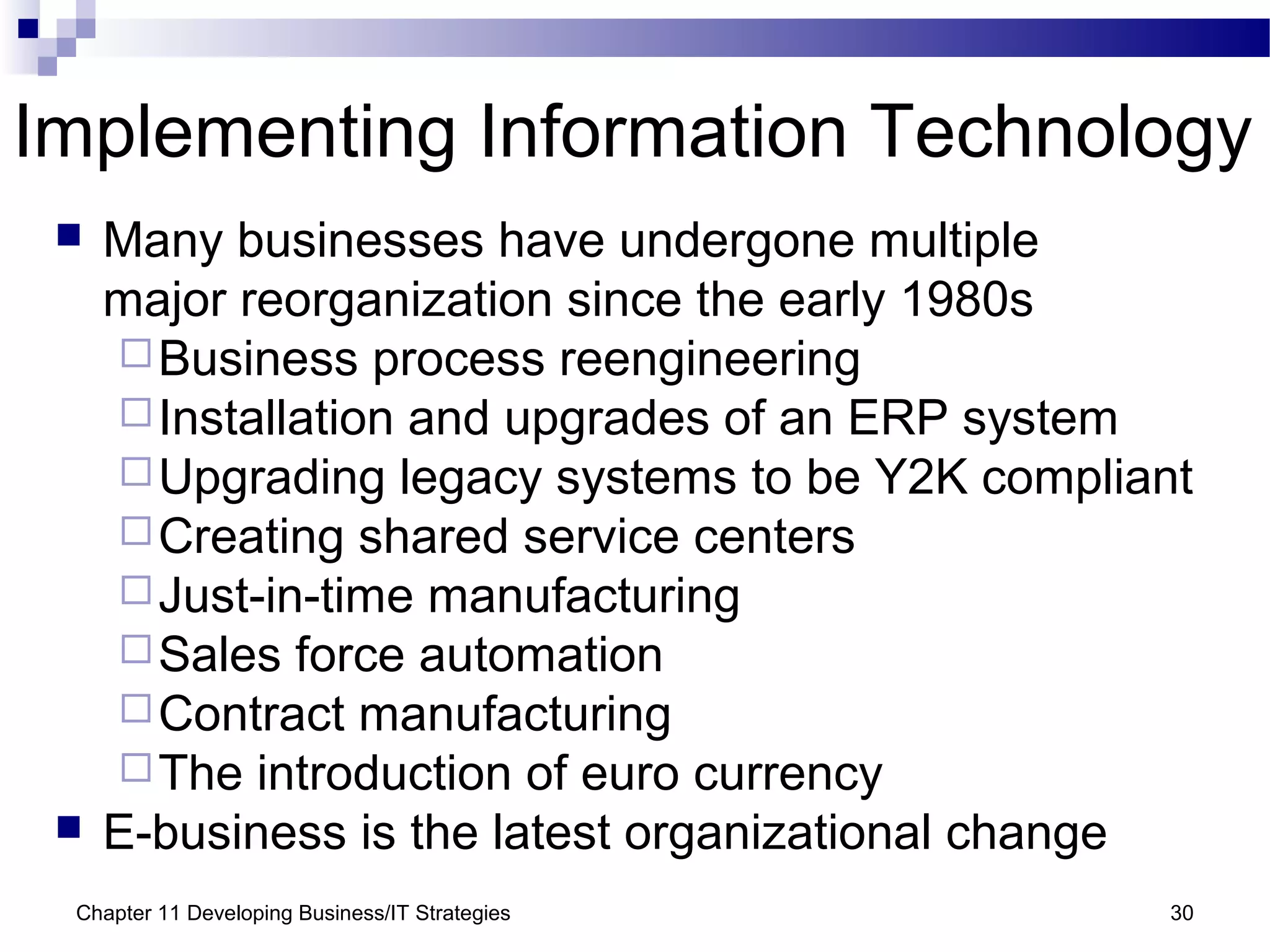 Chap11 Developing Business/IT Strategies | PPT