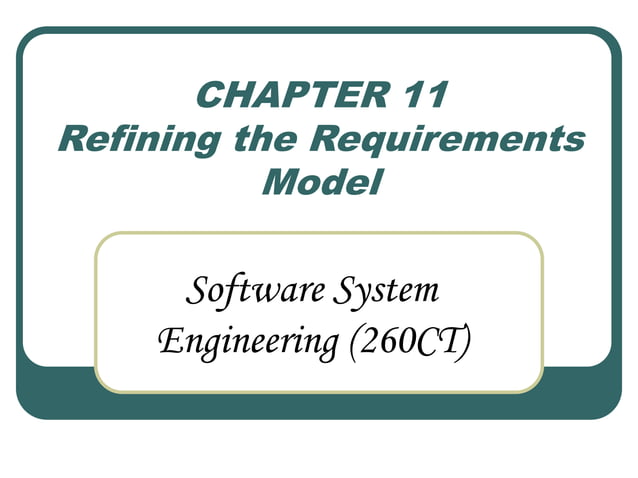 Software System Engineering - Chapter 11 | PPT