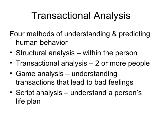 Chap 11 – transactional analysis | PPT
