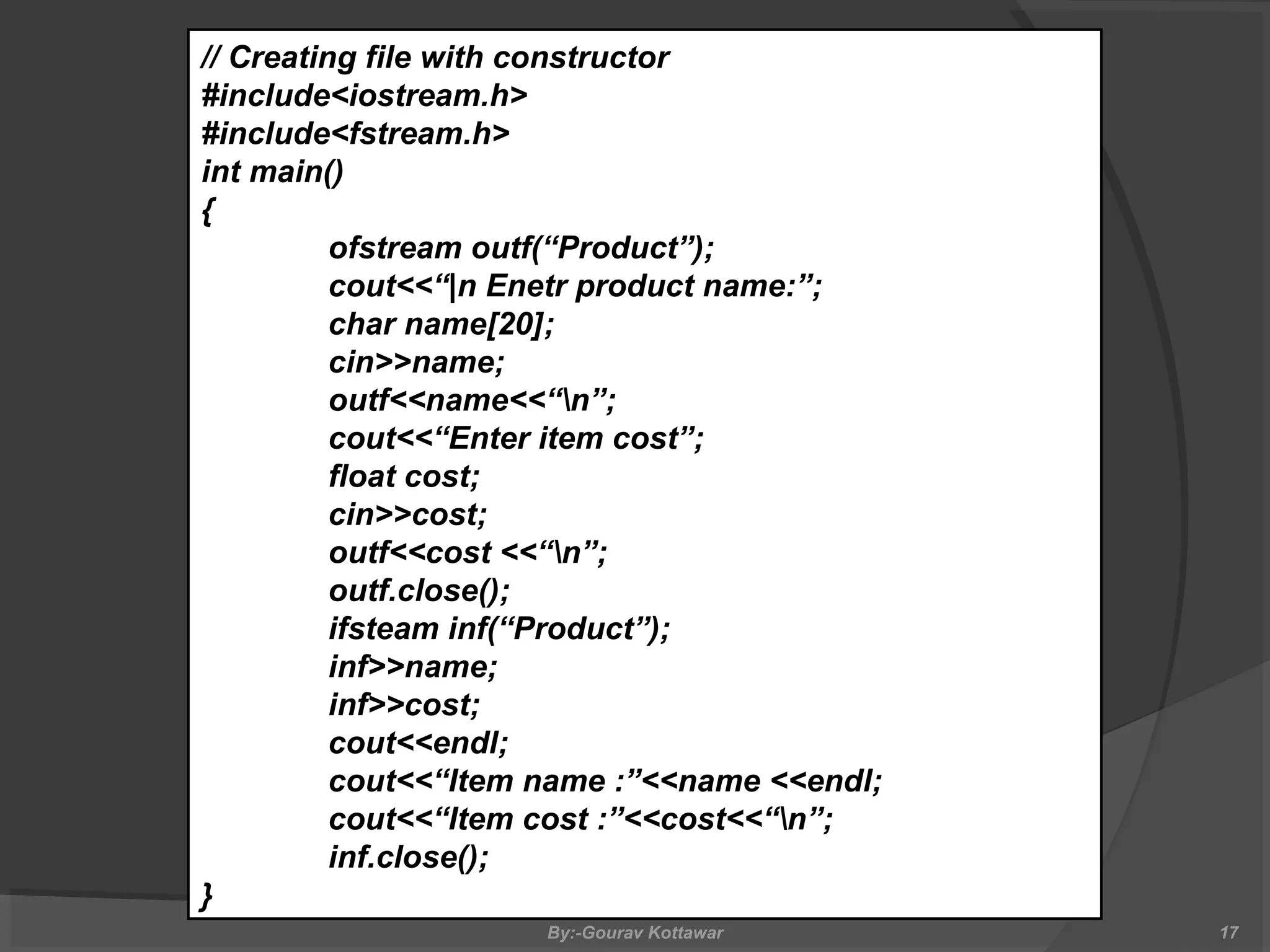 Working File Handling In Cpp Overview Ppt