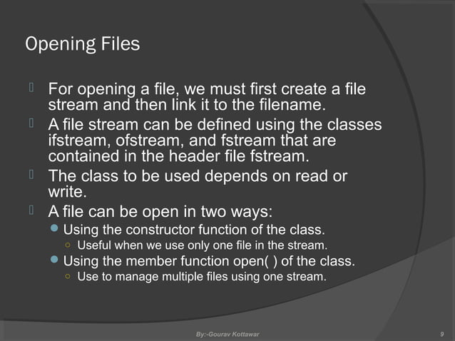 Working File Handling In Cpp Overview Ppt