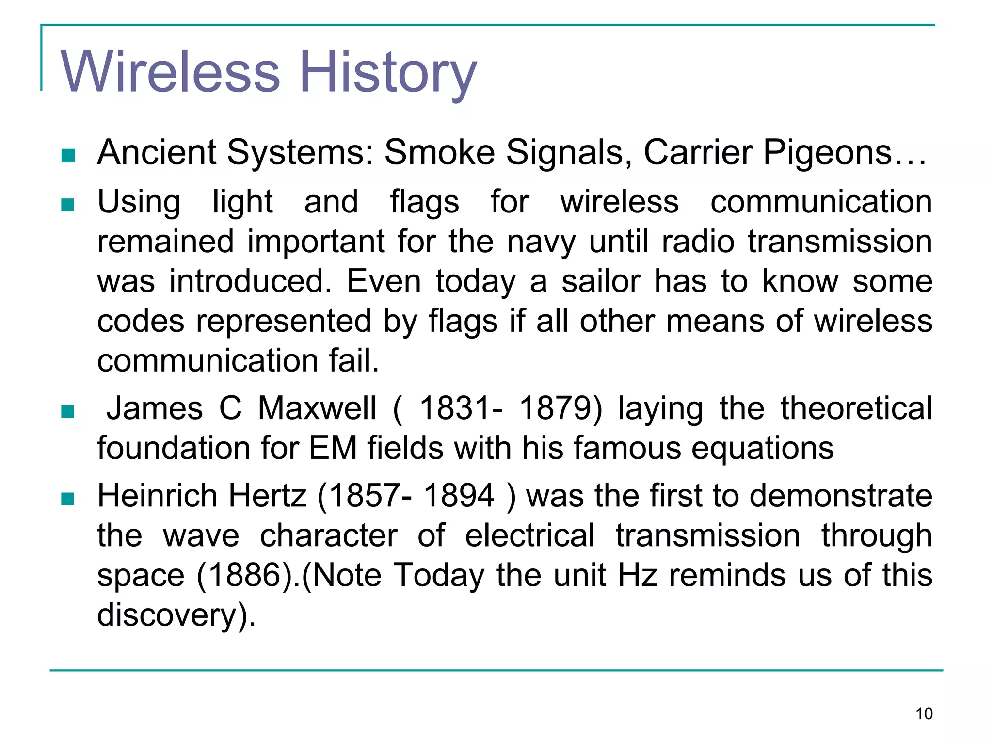 Chap 1&2(history and intro) wireless communication | PPTX