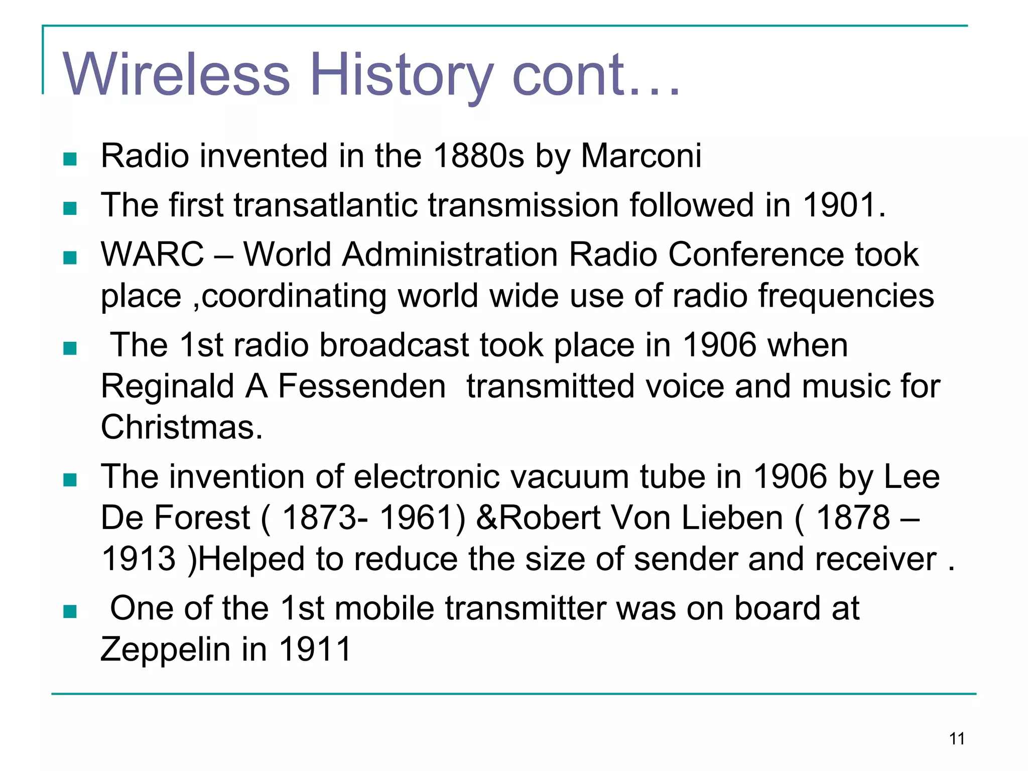 Chap 1&2(history and intro) wireless communication | PPTX