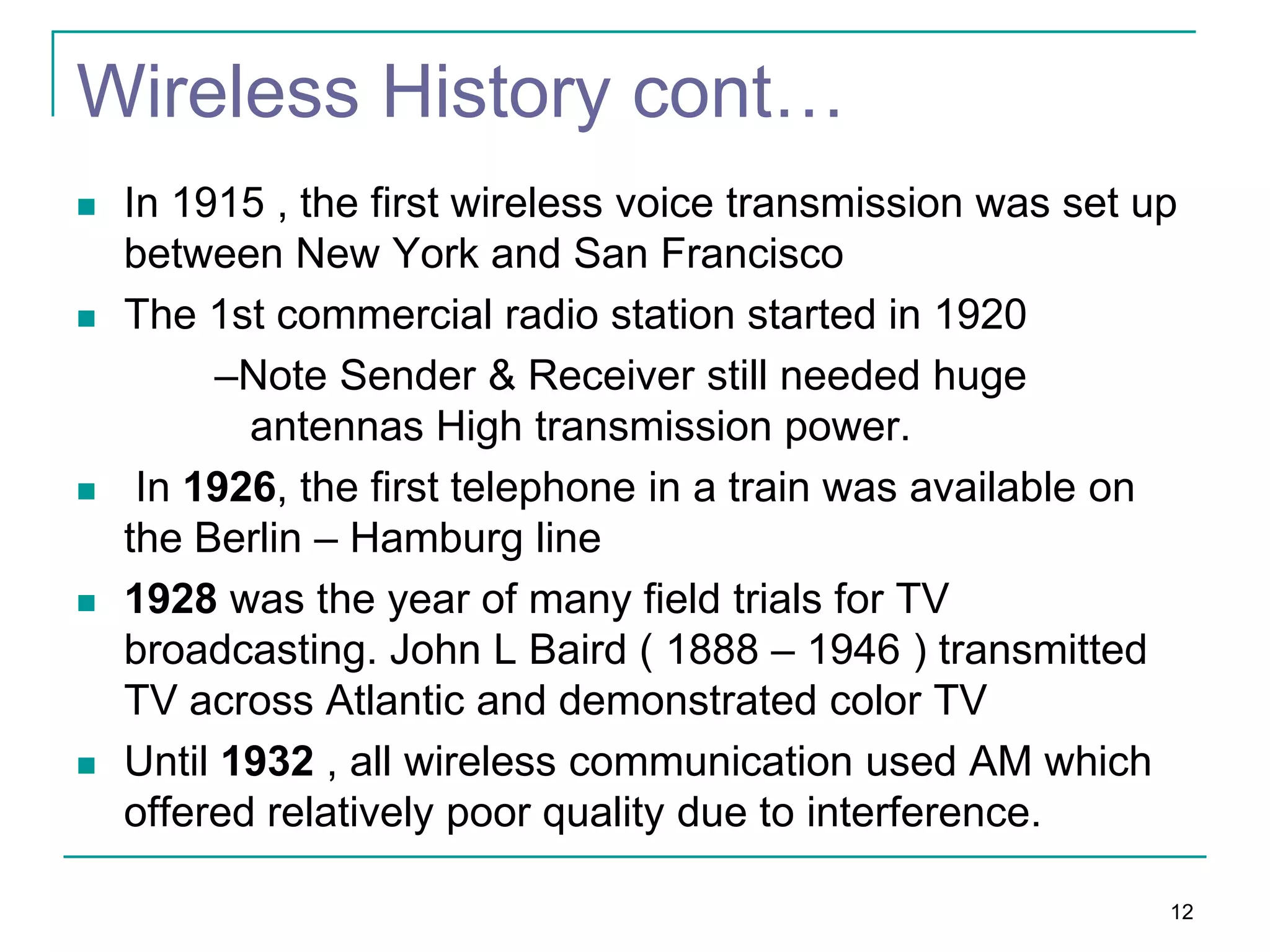 Chap 1&2(history and intro) wireless communication | PPTX