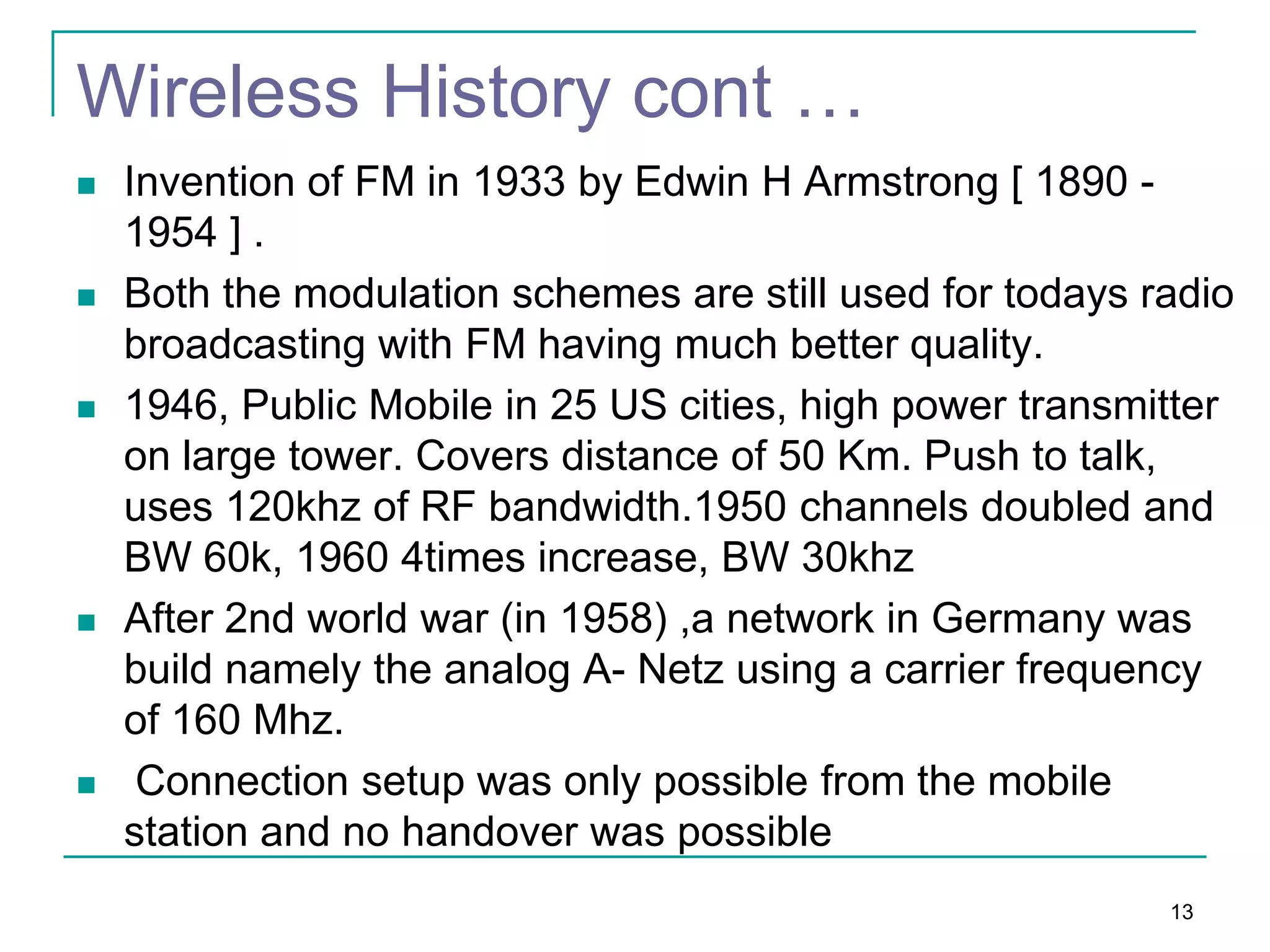 Chap 1&2(history and intro) wireless communication | PPTX