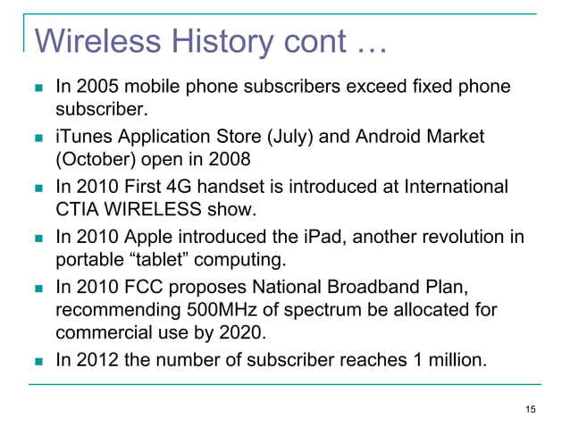 Chap 1&2(history and intro) wireless communication | PPTX | Computer Networking | Computing