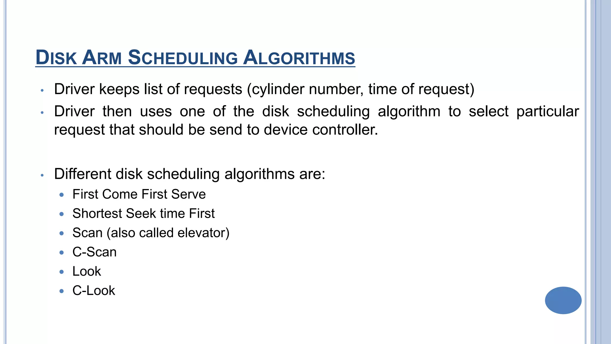 secondary storage structure :disk arm scheduling in OS | PPTX | Operating Systems | Computer ...