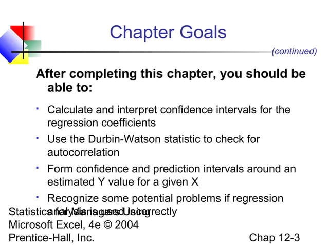 Chap12 simple regression | PPT | Technology & Computing