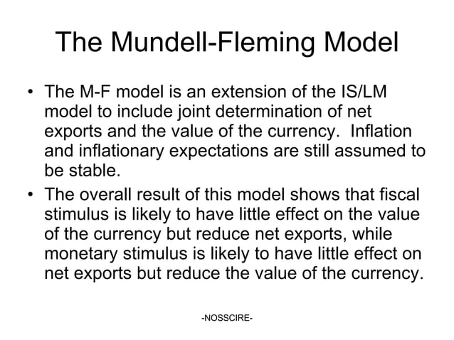 MUNDELL FLEMING MODEL | PPT | Stocks and Bonds | Personal Investing