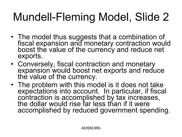 MUNDELL FLEMING MODEL | PPT | Stocks and Bonds | Personal Investing
