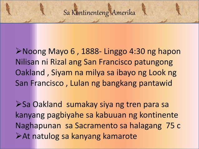 Kabanata XIII Si Rizal sa Estados Unidos | PPTX