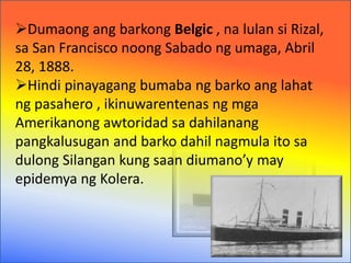Kabanata XIII Si Rizal sa Estados Unidos | PPTX