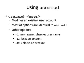 Linux fundamental - Chap 13 account management | PPT