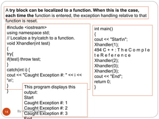 exception handling in cpp | PPT