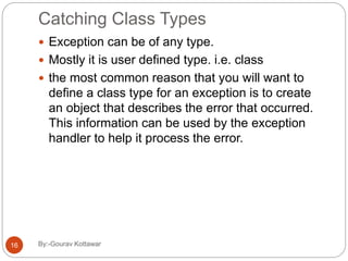 exception handling in cpp | PPTX