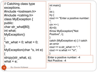 exception handling in cpp | PPTX