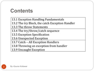 exception handling in cpp | PPTX