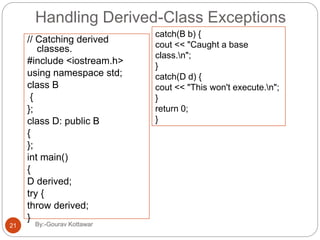 exception handling in cpp | PPTX