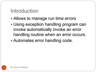 exception handling in cpp | PPTX