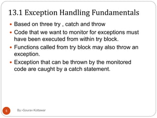 exception handling in cpp | PPTX