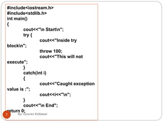 exception handling in cpp | PPTX