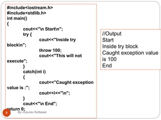 exception handling in cpp | PPTX