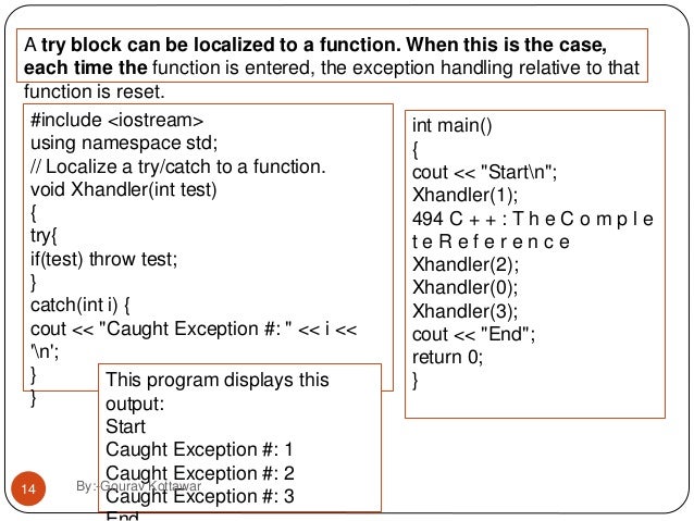 Exception Handling In Cpp