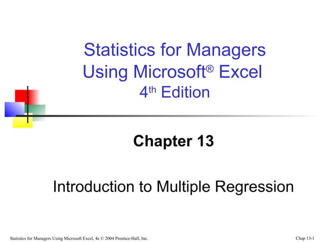 Chap13 intro to multiple regression | PPT