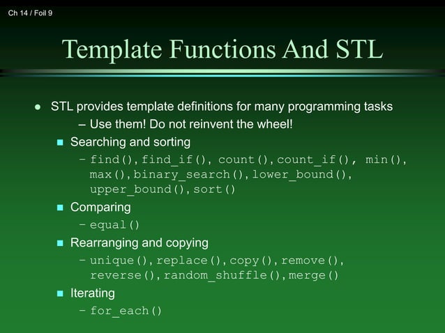 Templates And Polymorphism In C Programming Ppt 9082