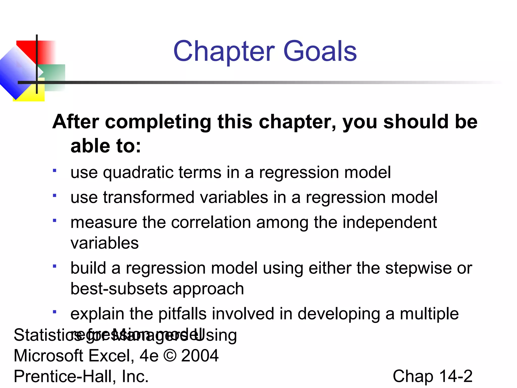 multiple regression model building | PPT