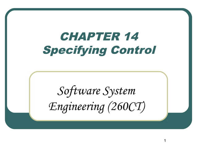 Software System Engineering - Chapter 14 | PPT