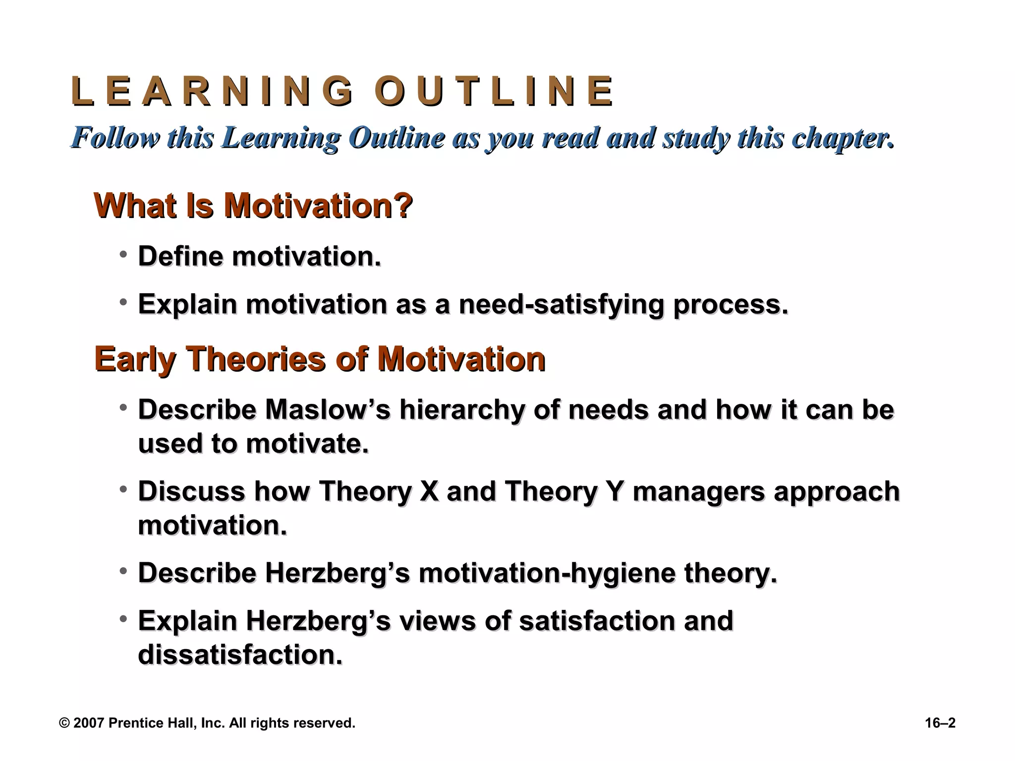 motivation theory in management | PPT