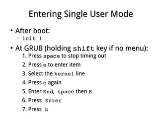 Linux fundamental - Chap 16 System Rescue | PPT