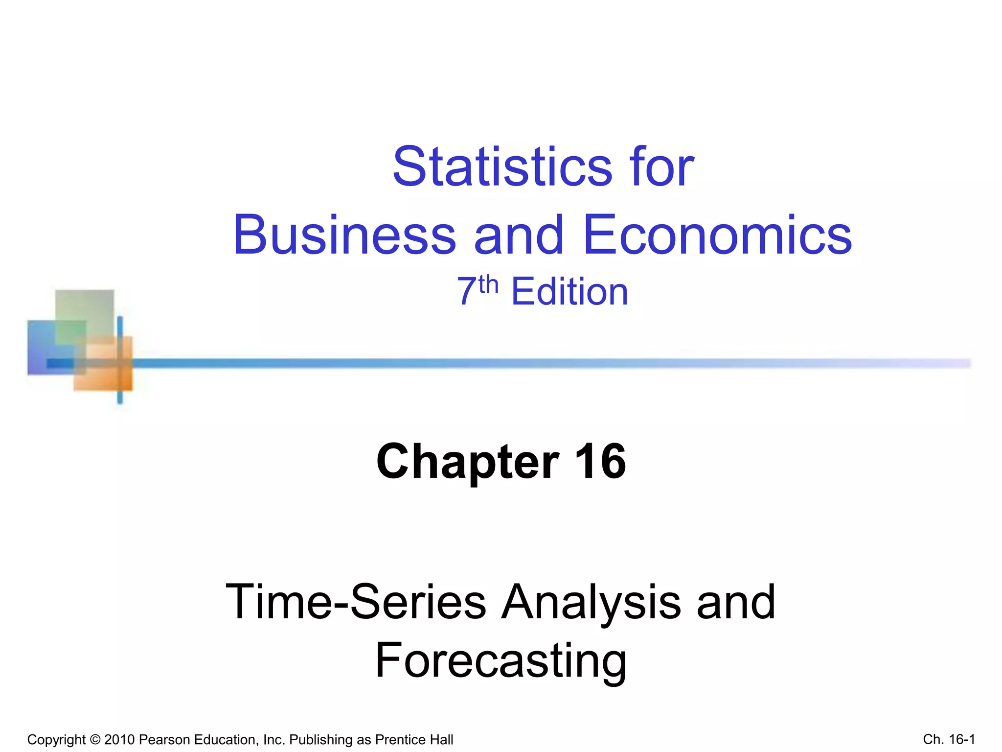 Chap16 Time Series Analysis And Forecasting Pptx Stocks And Bonds Personal Investing