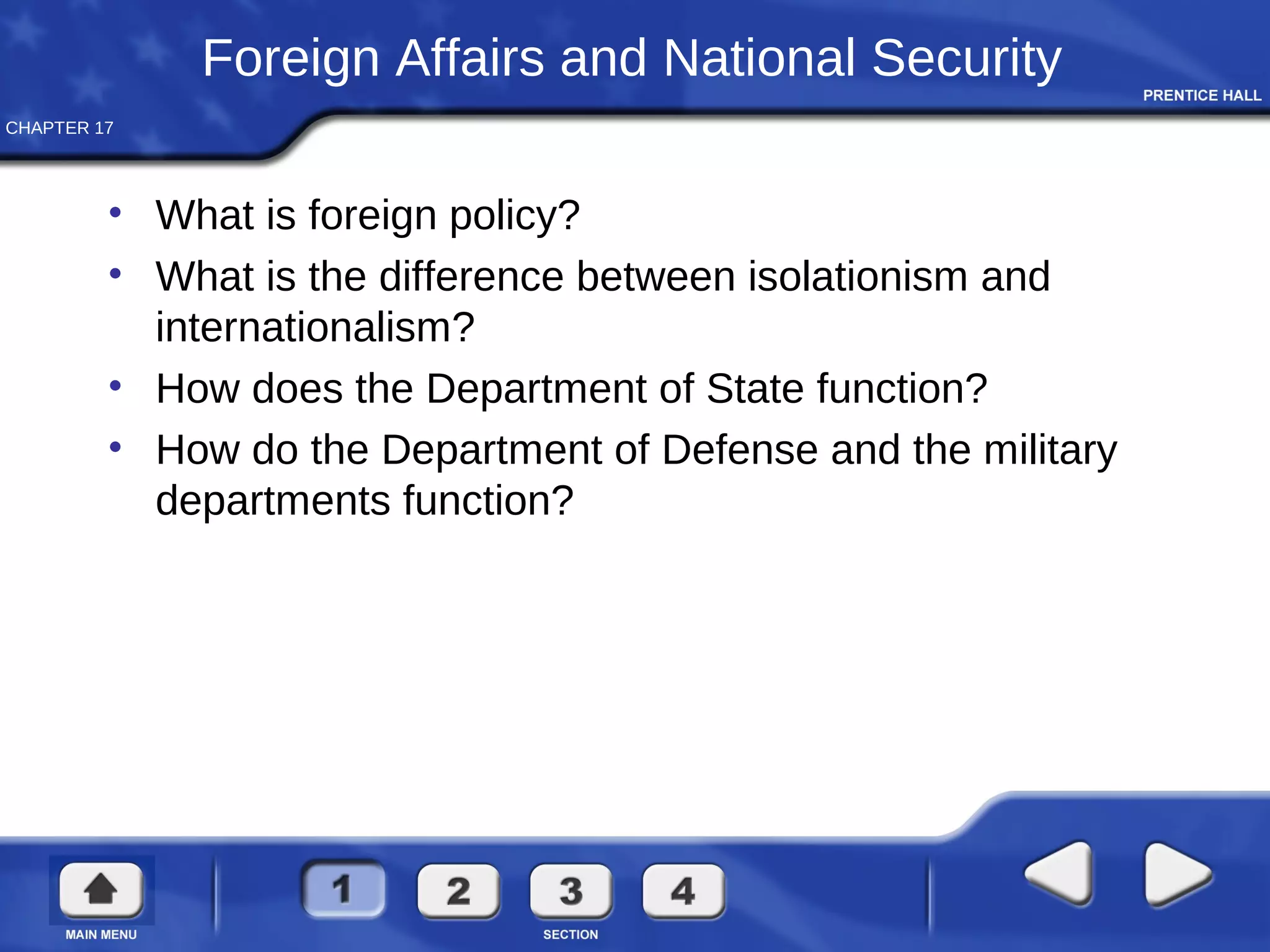 Foreign Policy and National Defense | PPT