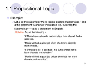 Chapter 1: The Foundations: Logic and Proofs | PPT