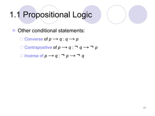 Chapter 1: The Foundations: Logic and Proofs | PPT