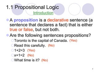 Chapter 1: The Foundations: Logic and Proofs | PPT
