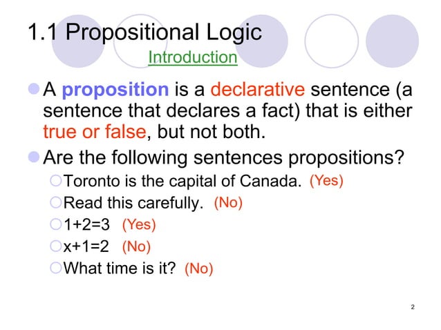 Chapter 1: The Foundations: Logic and Proofs | PPT