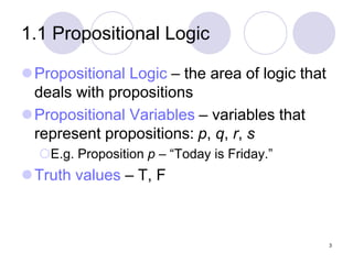 Chapter 1: The Foundations: Logic and Proofs | PPT