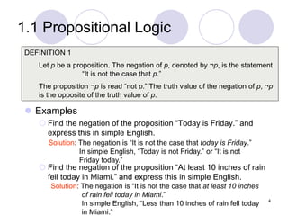 Chapter 1: The Foundations: Logic and Proofs | PPT