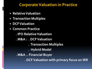 Corporate valuation overview | PDF | Business Accounting & Finance ...