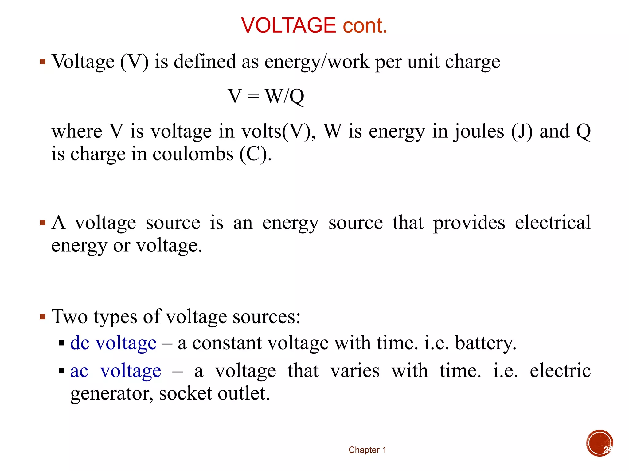Chapter 1: Introduction to Principles of Electric and Electronics | PDF